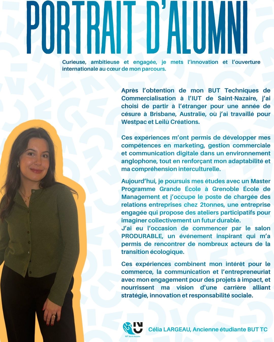 Portraits - Elles et ils font l’IUT de Saint-Nazaire ! - IUT Saint-Nazaire